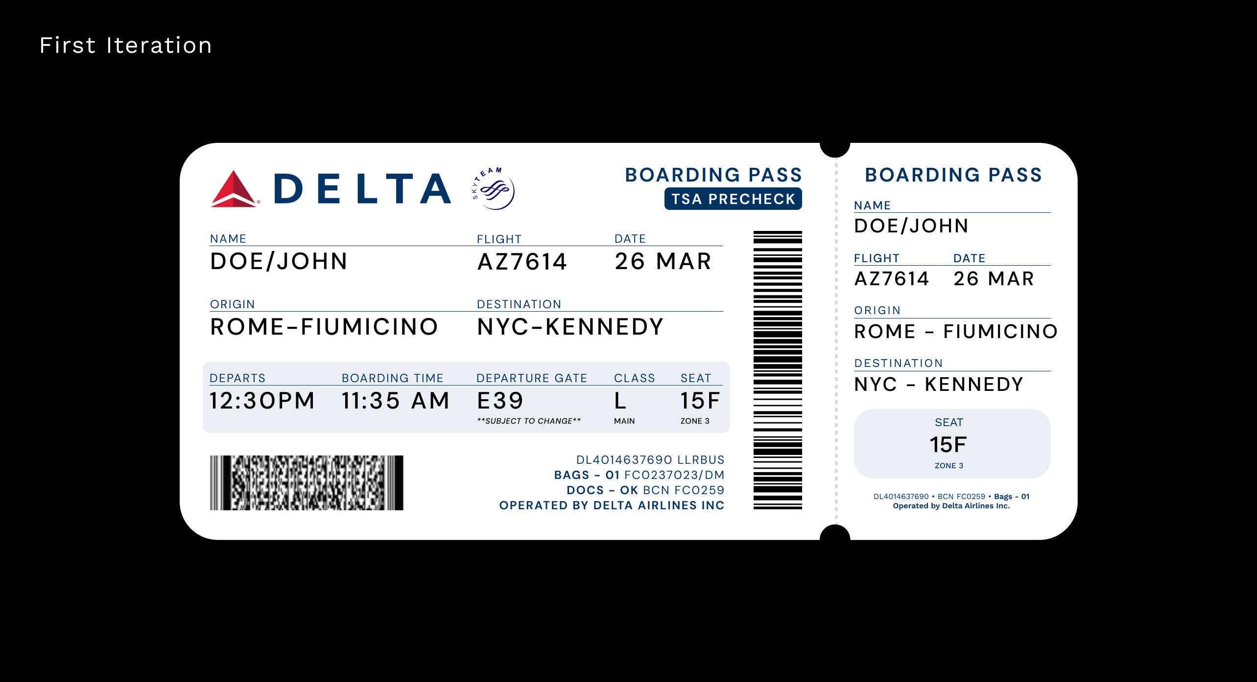 Boarding Pass Redesign - Kelly Mao